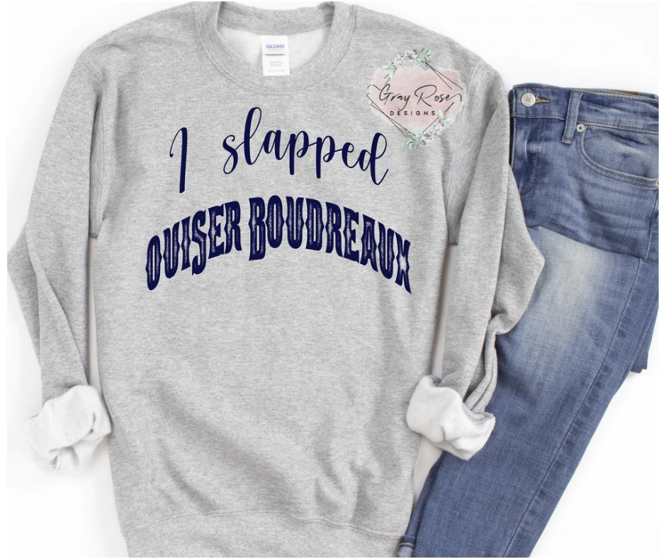 I Slapped Ouiser Boudreaux - Navy – grayrosedesigns